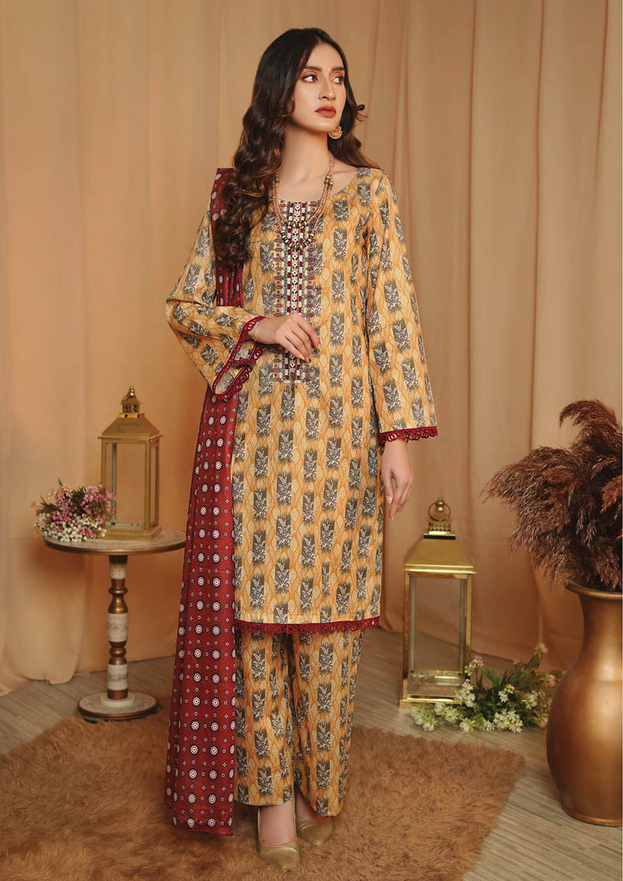 Embroidered Lawn Pakistani Suit by Zesh Textiles Unstitched S6 – Stilento